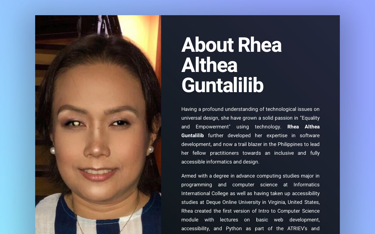 About Rhea Althea Guntalilib